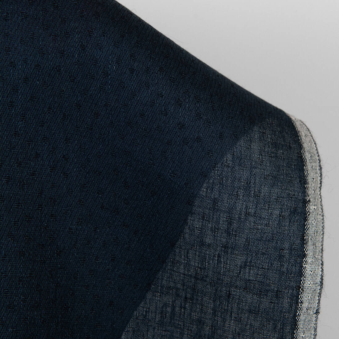 Leinen-Wollestoff dunkelblau gemustert 150cm breit